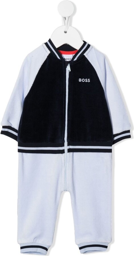 BOSS Kidswear Logo-Embroidered Velvet Overalls - ShopStyle Boys' Onesies