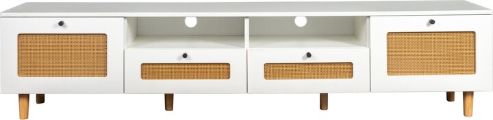 Sunmory Farmhouse TV Stand Modern Wood Media Entertainment Center ...