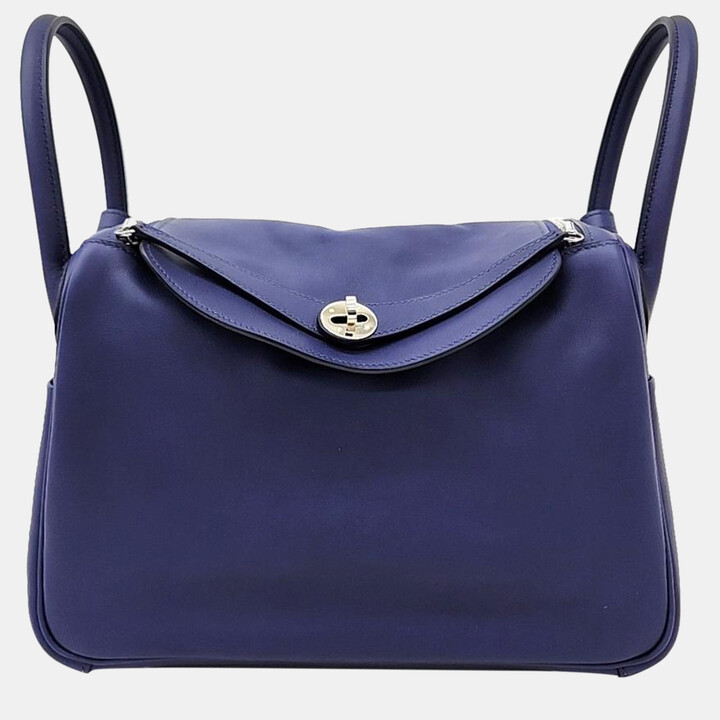 Hermes Purple Leather Lindy 30 Bag - ShopStyle