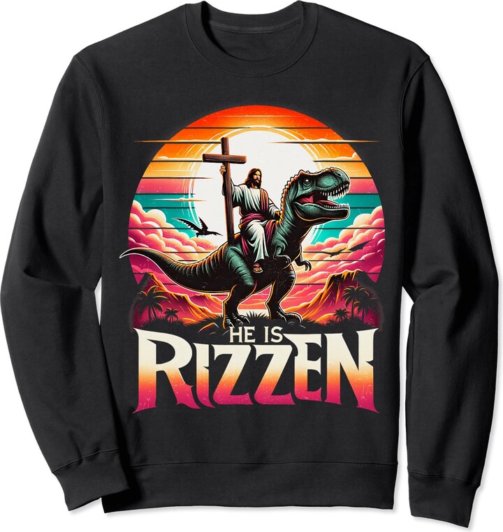 He Is Rizzen Jesus Has Rizzen Christian Dinosaur He Is Rizzen Jesus Has ...