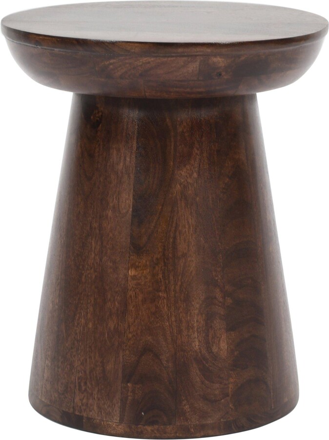 IH Design Natural Solid Dark Mango Wood Side Table - ShopStyle