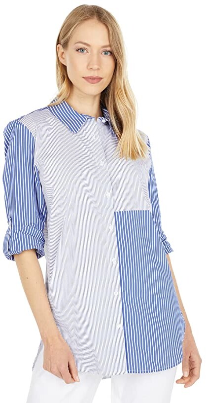 Calvin Klein Mixed Stripe Boyfriend Blouse - ShopStyle Tops