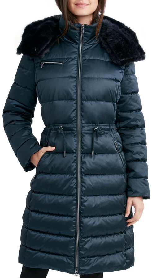 Laundry by Shelli Segal Women's Faux-Fur-Trim Hooded Puffer Coat ...