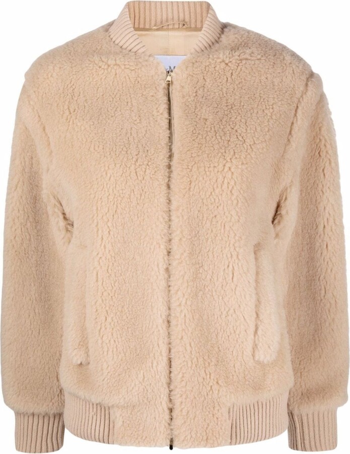 Max Mara (VIP) Zip-Up Brushed Bomber Jacket - ShopStyle