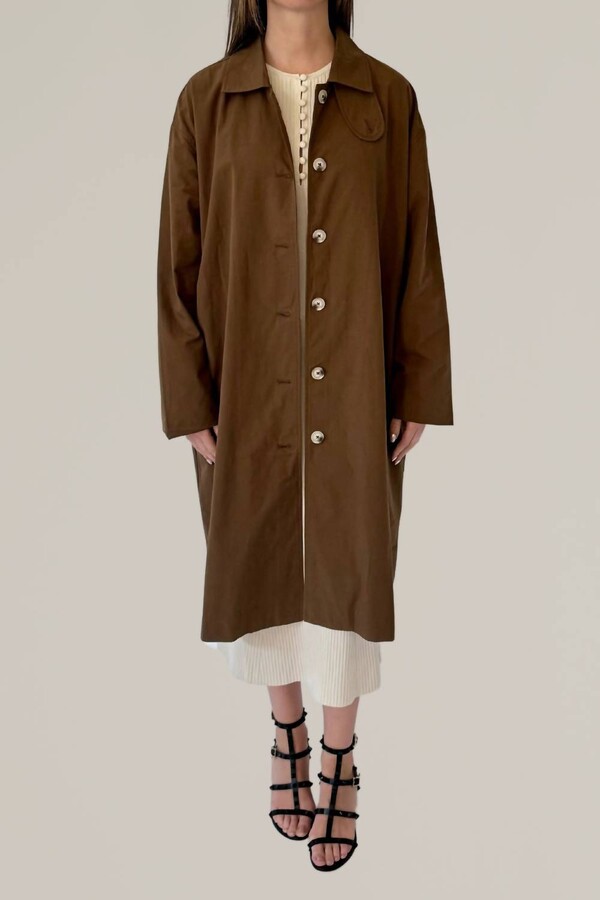 MOD REF Modern Trench Coat In Cognac - ShopStyle