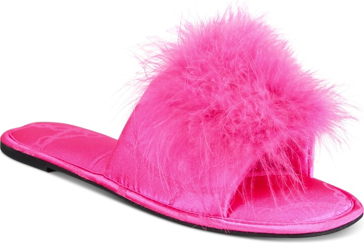 INC International Concepts Women's Chain-Print Pom Slides, Created for ...