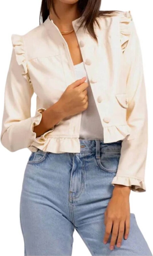 Central Park West Owen Girly Moto Jacket In Ivory - ShopStyle