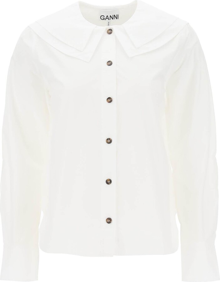 Ganni Double-collar shirt - ShopStyle Tops