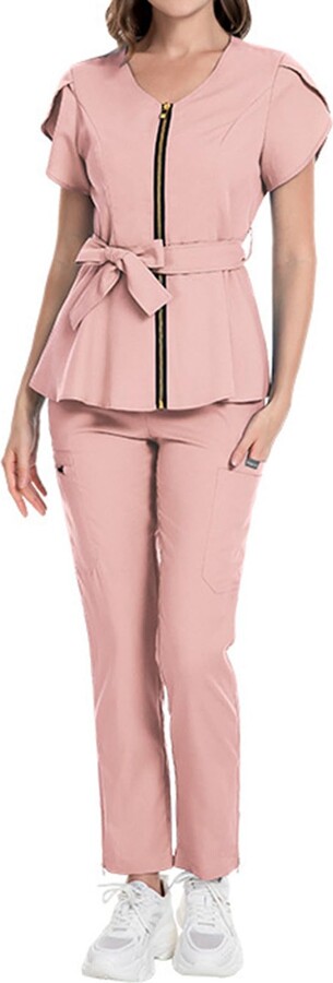 RUMAOZIA Work Uniform Set Women's Care Tunic with V-Neck Nurses Medical ...