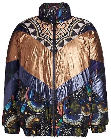 Farm Rio Borogodo Metallic Puffer Jacket - ShopStyle