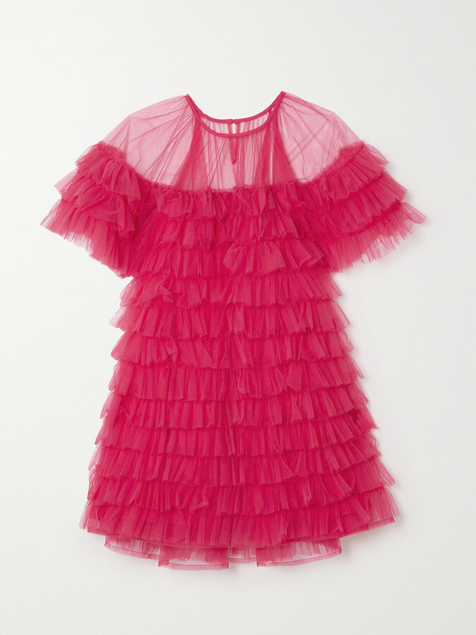 Molly Goddard Roberta Ruffled Tulle Mini Dress - Pink - ShopStyle