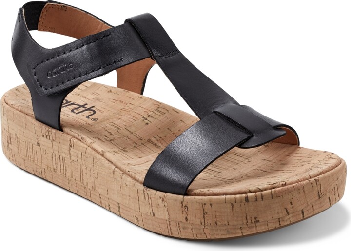 Earth Women's Shari T-Strap Platform Casual Wedge Sandals - ShopStyle