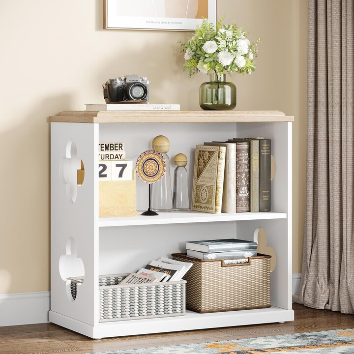 Farfarview 3 Tiers Bookshelf for Small Space, White Wooden Bookshelves ...
