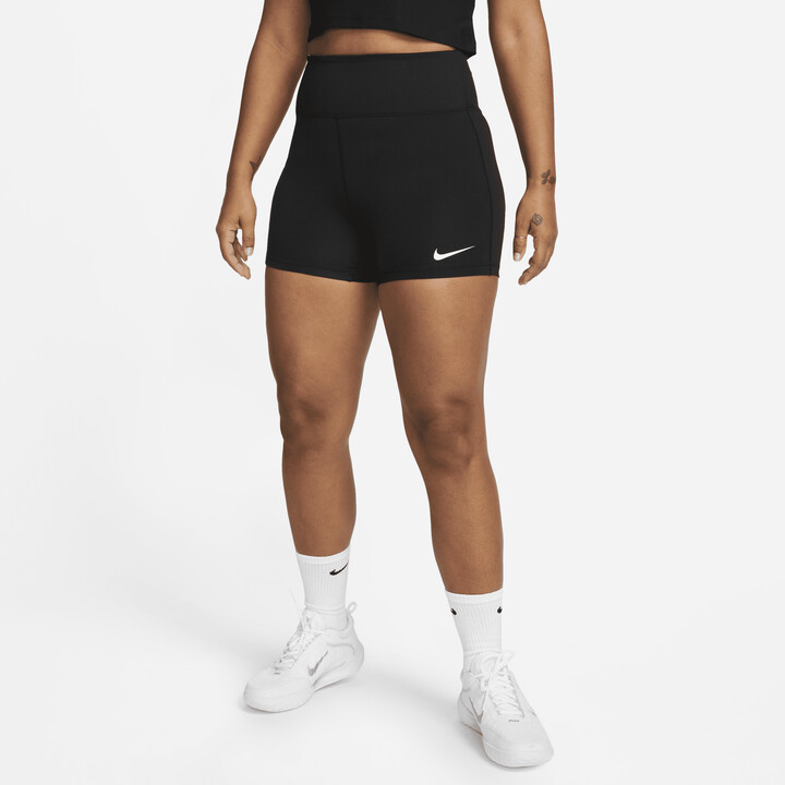 Nike Women's Dri-FIT Advantage High-Waisted 4" Tennis Shorts in Black ...