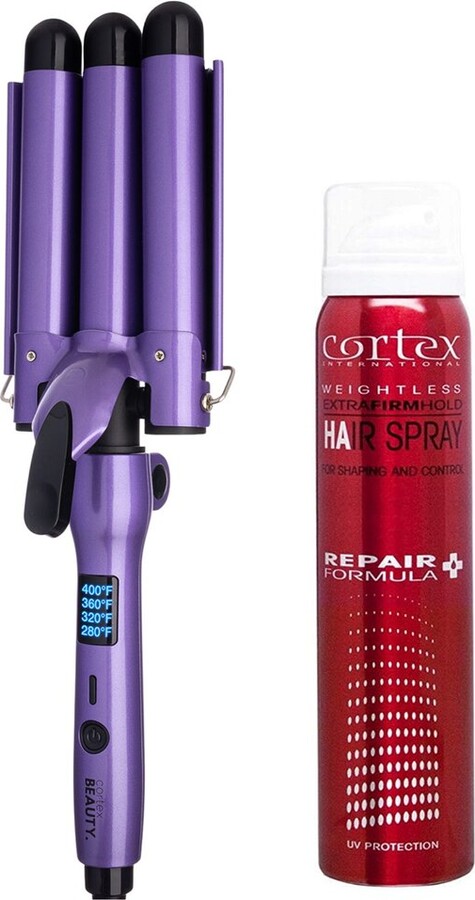 Cortex Beauty Cortex Digital Wave Maker 1" Foldable Three Barrel Waver ...