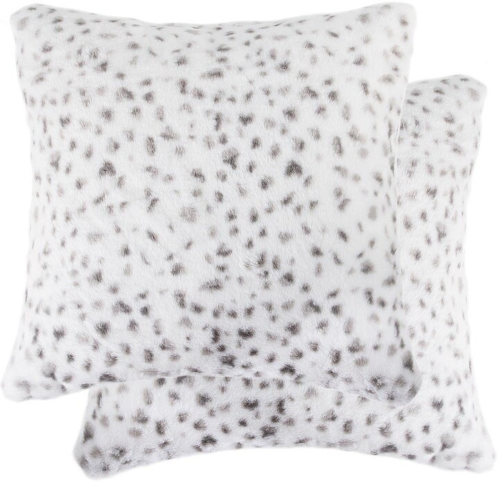 LUXE Belton Snow Leopard Faux Fur 2-Pack Pillows - 18" x 18" - ShopStyle