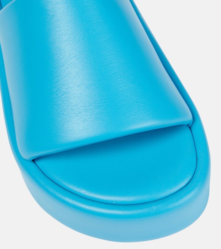 Balenciaga Rise leather platform slides - ShopStyle