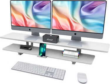 Hokku Designs Dual Monitor Stand, Computer Monitor Riser For 2 Monitors ...