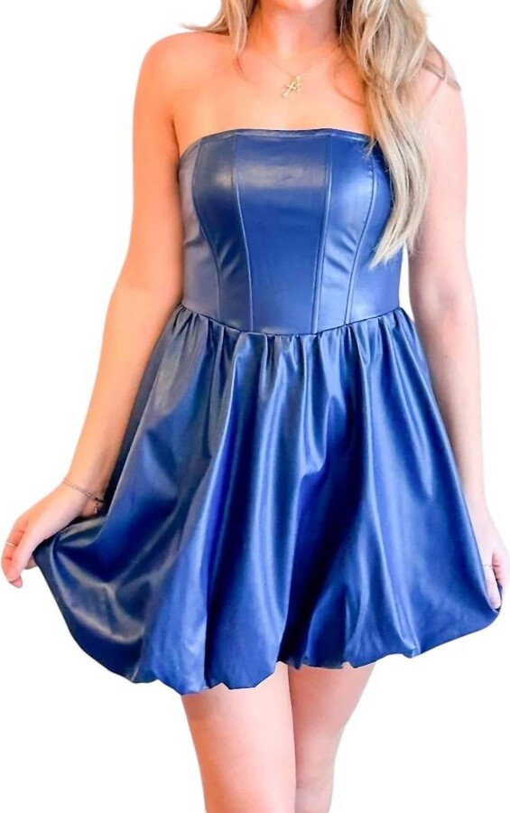 day + moon Luxe Pop Mini Dress In Navy - ShopStyle