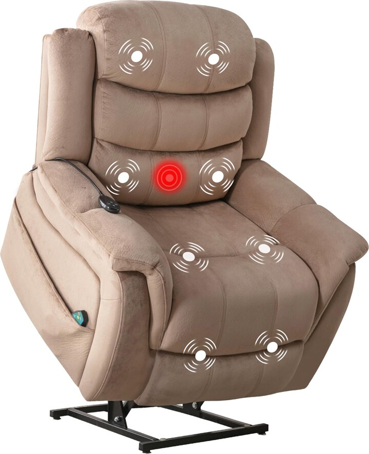 Phoenix Home Dual Motor Large Power Lift Chair with Massage and Heat ...
