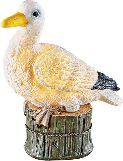 Collections Etc. Collections Etc Solar Powered Hand-Painted Seagull ...