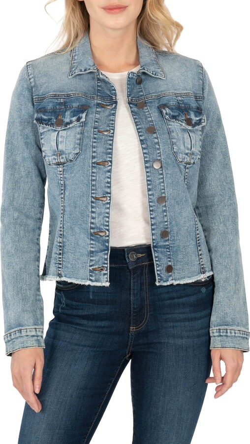 KUT from the Kloth Kara Frayed Denim Jacket - ShopStyle