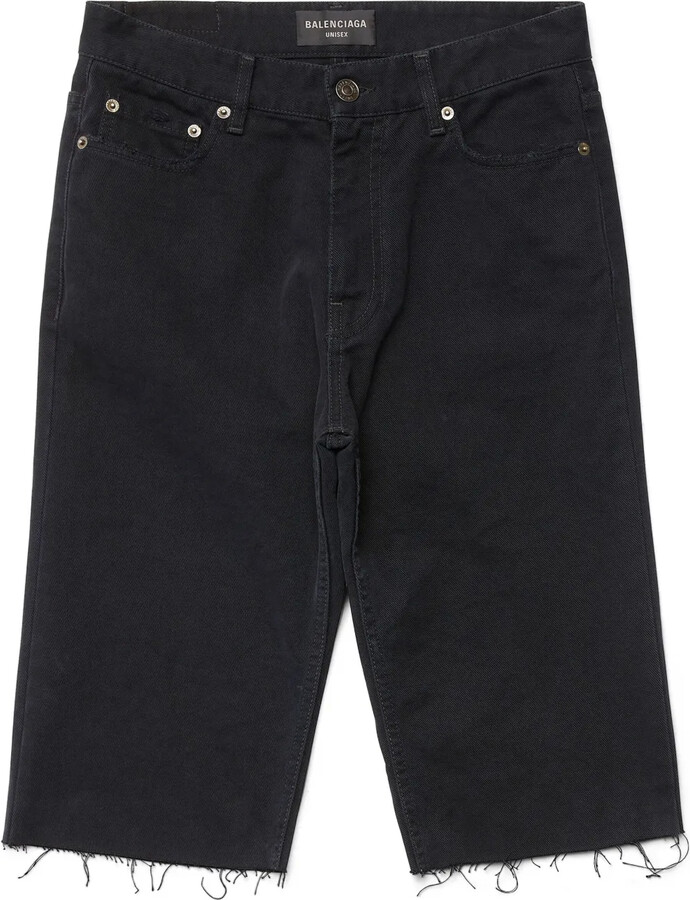 Balenciaga Raw-Hem Denim Shorts - ShopStyle