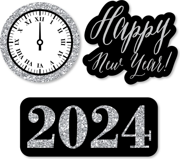 Big Dot Of Happiness New Year's Eve - Diy Shaped 2024 New Years Eve ...