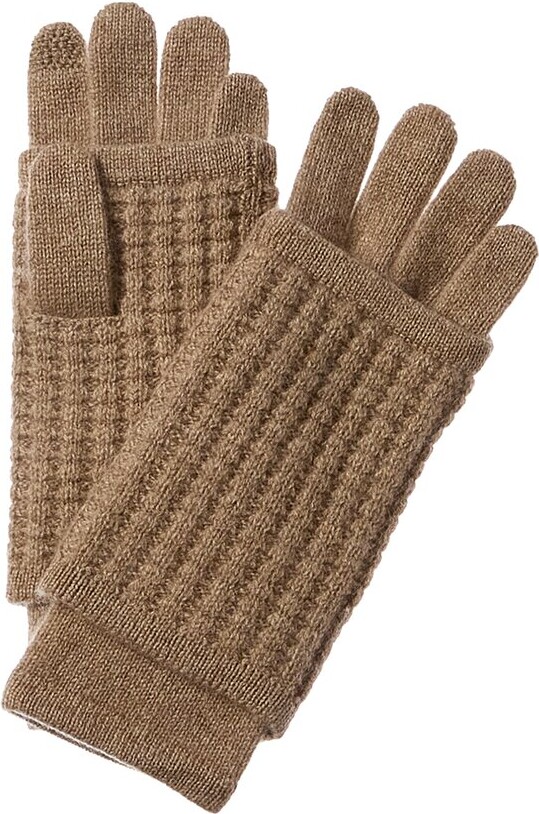 Hannah Rose Waffle Stitch 3-In-1 Cashmere Tech Gloves - ShopStyle