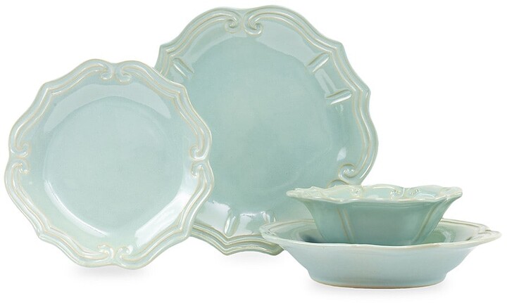 Vietri Incanto Stone 4-Piece Aqua Baroque Dinnerware Set - ShopStyle