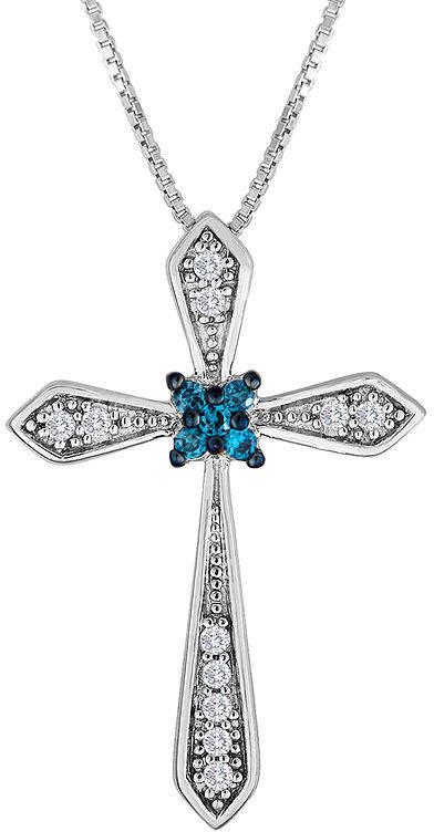 JCPenney FINE JEWELRY 1/10 CT. T.W. White and Color-Enhanced Blue ...