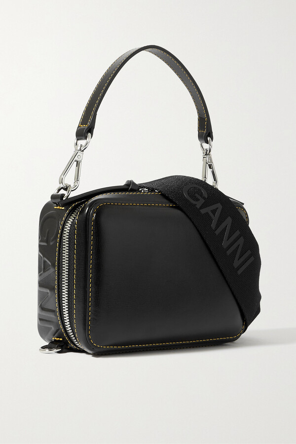 Ganni Banner Recycled-leather Bag - Black - ShopStyle