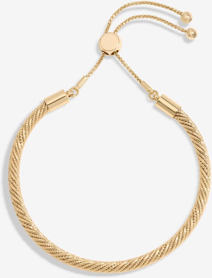 Mood Gold Textured Cuff Toggle Bracelet - ShopStyle