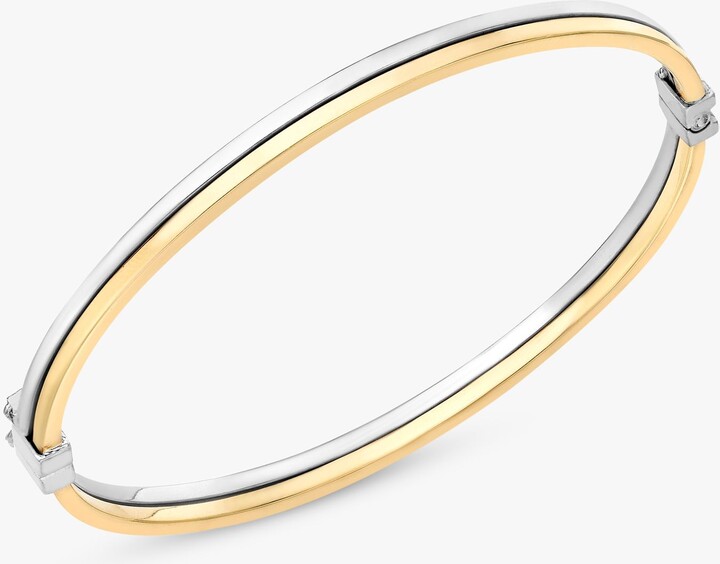 IBB 9ct Two Colour Gold Double Tube Bangle - ShopStyle Bracelets