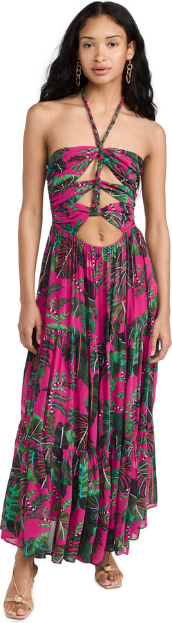 Farm Rio Leaves Pink Maxi Dress - ShopStyle