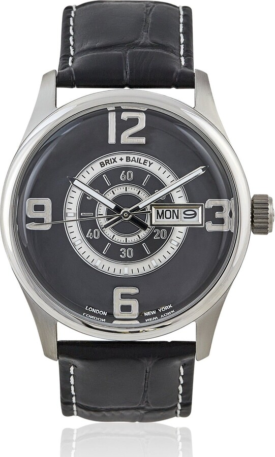 Brix+Bailey Blue The Brix + Bailey Men's Black Simmonds Leather Strap ...