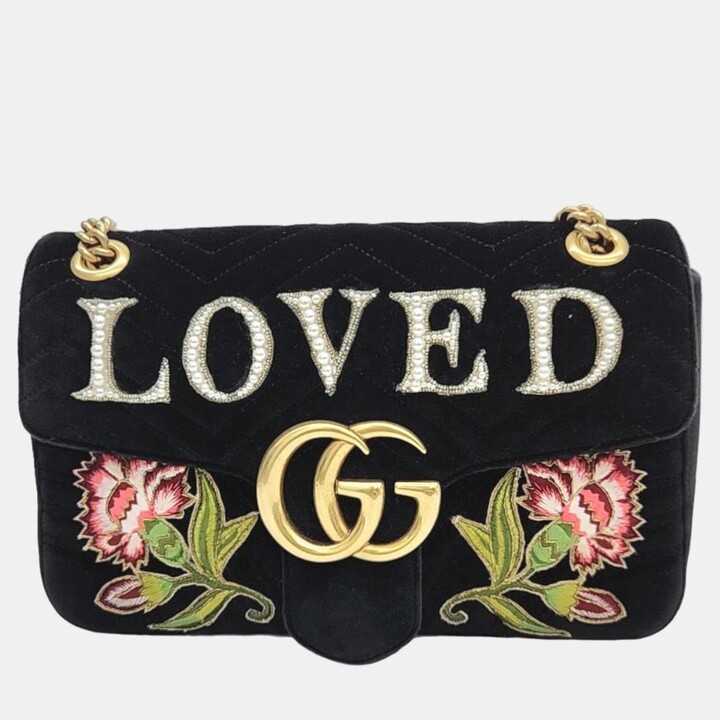 Gucci Velvet Marmont Matrace Shoulder Bag (443496) - ShopStyle