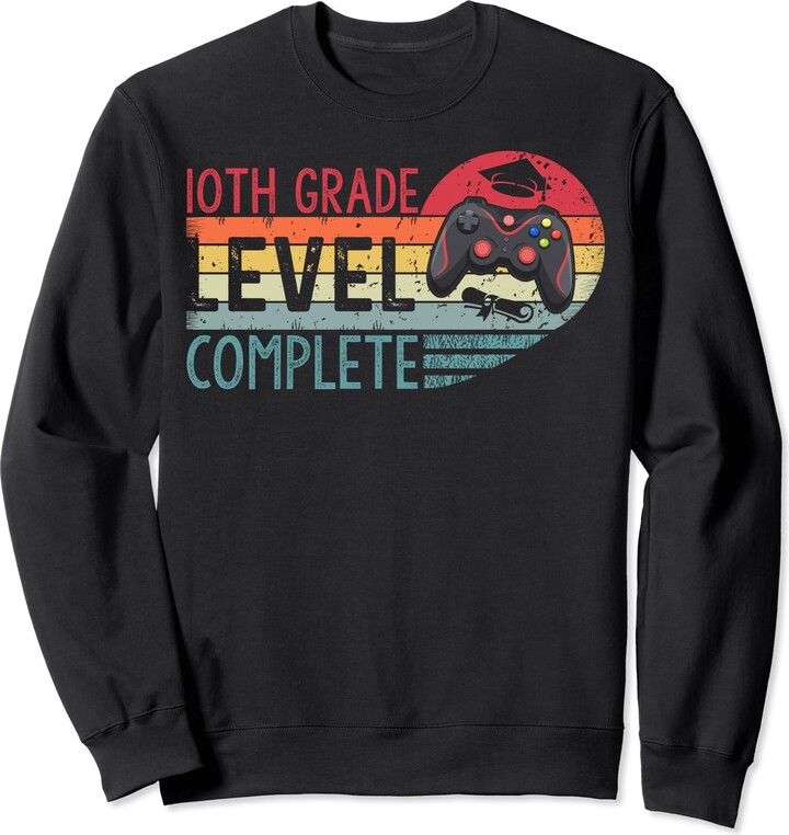 10th Grade Level Complete Video Gamer Retro Gift 10th Grade Level Complete Gamer Class Of 2024 ...