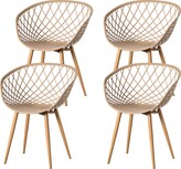 Fabulaxe Sidera Modern Nude Molded Plastic Crosshatch Lattice Back ...