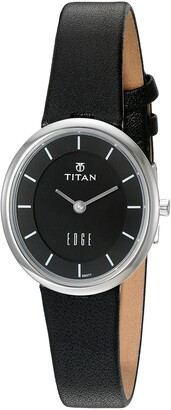 Titan Women's 'Edge' Quartz Stainless Steel and Leather Casual Watch ...