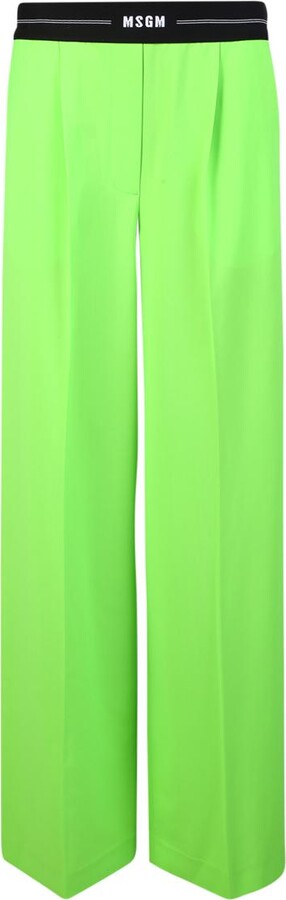 MSGM Wide Leg Trousers With Logo At The Waist By Made In Line With The Brand Identity, Details ...