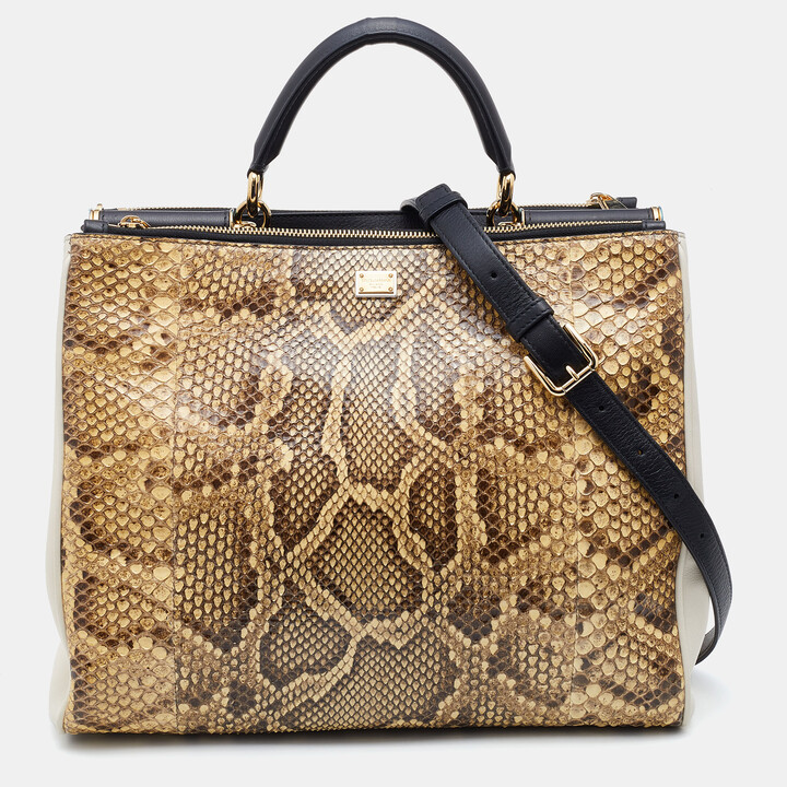 Dolce & Gabbana Python and Leather Large Miss Sicily Shopper Tote ...