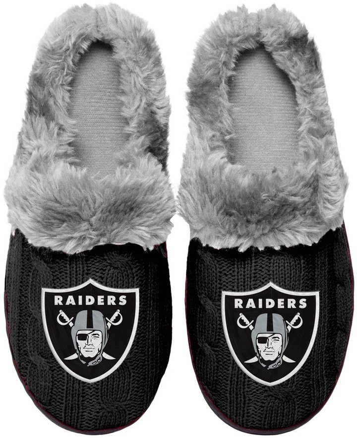 Women's Las Vegas Raiders Cable Knit Slide Slippers - ShopStyle