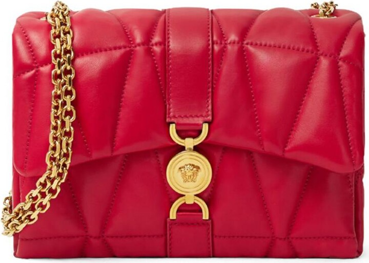 Versace Red Bag With Buckle And Gold Chain - ShopStyle