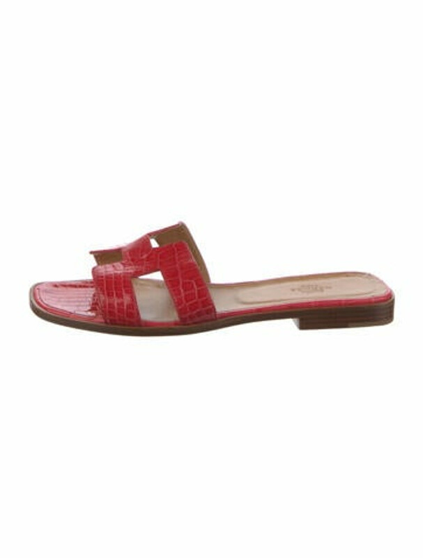 Hermes Oran Alligator Slides - ShopStyle