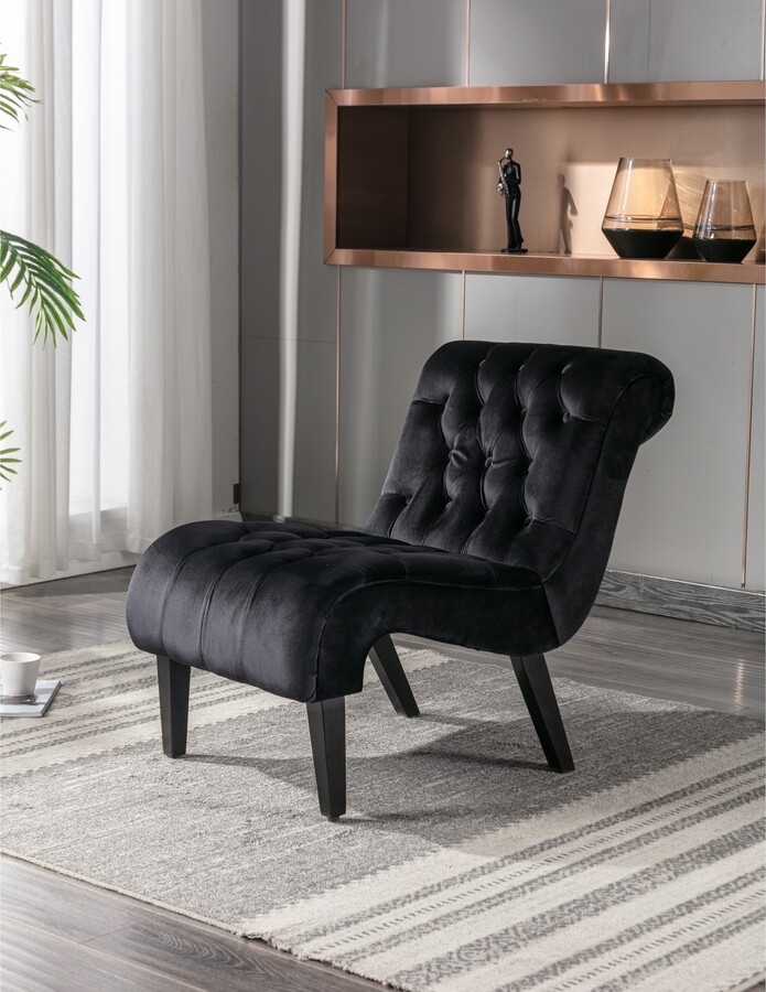 IGEMAN Accent Living Room Chair Leisure Chair Curved Armless Chair for ...
