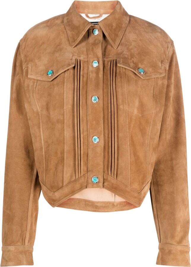 Jacob Cohen Suede Trucker Jacket - ShopStyle