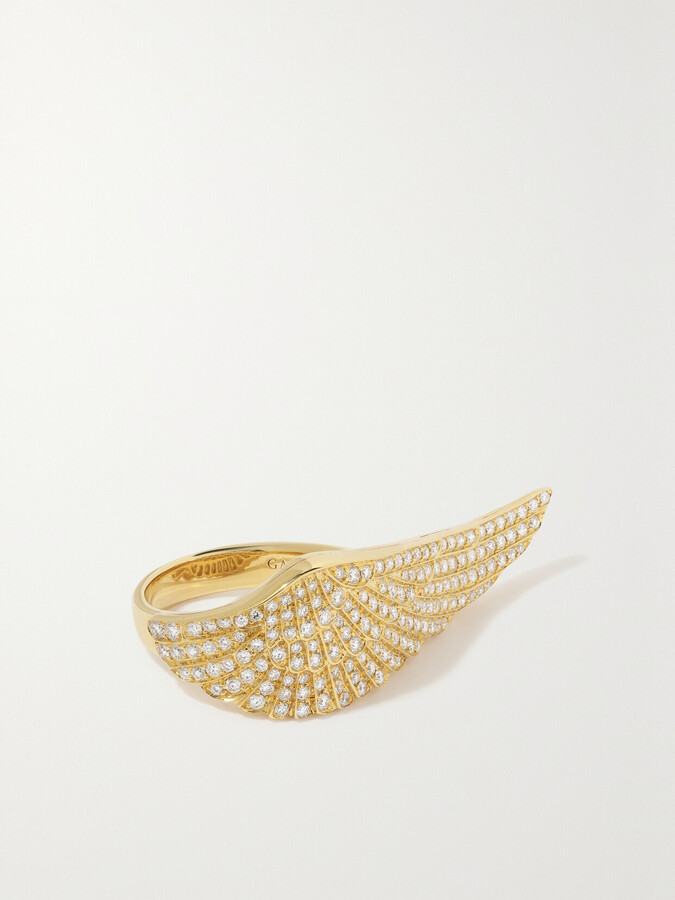 Garrard - Wings Classic 18-karat Gold Diamond Ring - 54 - ShopStyle
