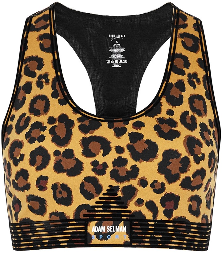 Adam Selman Sport Bonded Active leopard-print bra top - ShopStyle