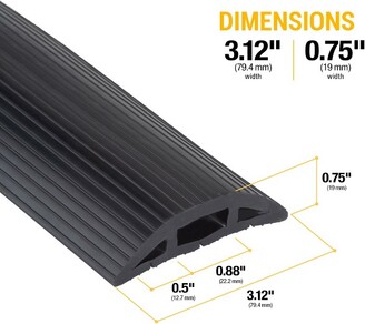 Simple Cord Floor Cable Cover - 10 Ft Black Duct Cord Protector Covers ...